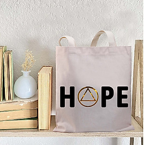 BDPWSS Sobriety Tote Bag Sobriety Addiction Gift AA Alcohol Anonymous Recovery Gift 12 Step Hope Canvas Shoulder Bag (Sobriety hope TG)