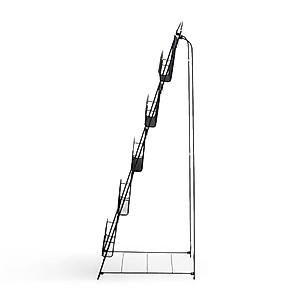 Safco Onyx Floor Rack, Ladder Magazine Rack with 5 Pockets, Commercial-Grade Steel Construction