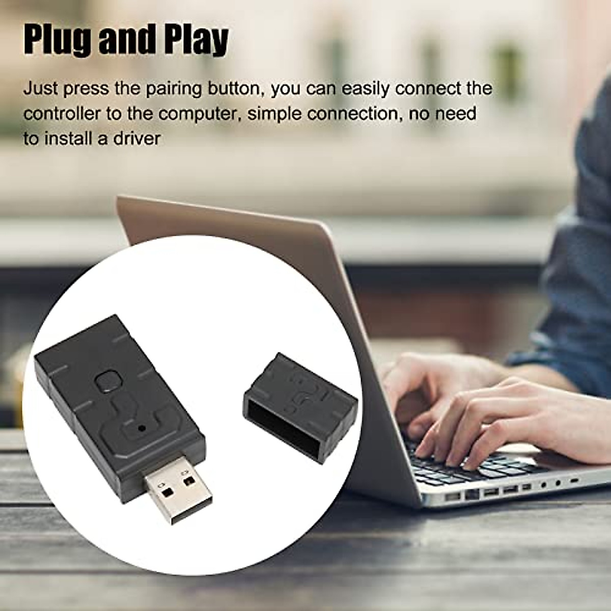 Zyyini Wireless Controller Adapter for Windows PC, for Android TV Box, for PS4, for PS5, for One,Wireless Handle Bluetooth Receiver Converter