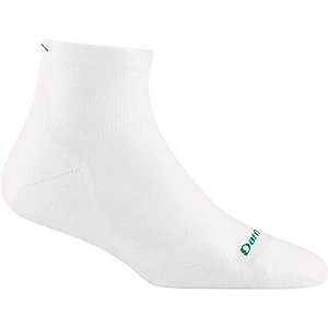 Darn Tough Women's Run 1/4 Ultra-Lightweight with Cushion - Medium White Merino Wool Socks for Running