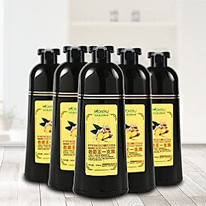 MADAME FIN MOKERU Ginger Black Hair Shampoo Magic 5 minutes natural black hair dye Component Healthier Smell More Fragrant Longer-Lasting Color