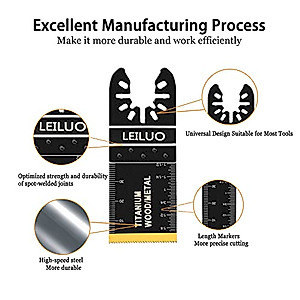 10 PC Titanium Oscillating Multitool Blades LEILUO Oscillating Tool Blades for Nails Wood Plastic and Hard Material Oscillating Saw Blade fit Dewalt Rockwell Milwaukee Makita Ryobi