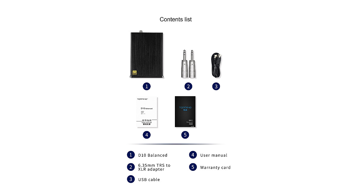 TOPPING D10 Balanced Mini USB DAC - Audiophile Sound Quality