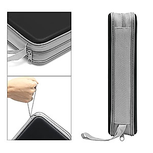 Siveit CD Case Holder, 80 Capacity CD/DVD Case Holders Wallet Hard Plastic CD DVD Disc Cases Storage Binder for Car Home Office Travel (Black)