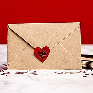 Easykart 500 Red Heart Shape Stickers with Special Gold Foiling, 1.5" Size | 3 Different Designs in one roll | Suitable for Anniversary Love Theme Party Decorations, Valentine's Day Gifting…