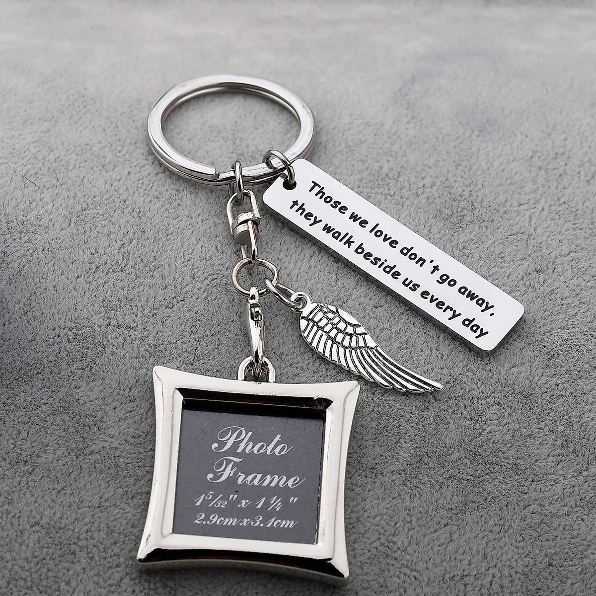 AKTAP Photo Frame Keychain Memorial Gifts Those We Love Don't Go Away Picture Frame Keyring