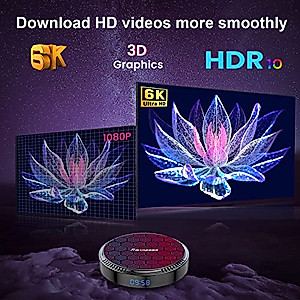 Android 12 TV Box 4GB 64GB Android Box with WiFi 6 2.4G 5.8G H618 Chipset USB 2.0 4K 6K HDR10 H.265 BT5.0 with Mini Wireless Backlit Keyboard