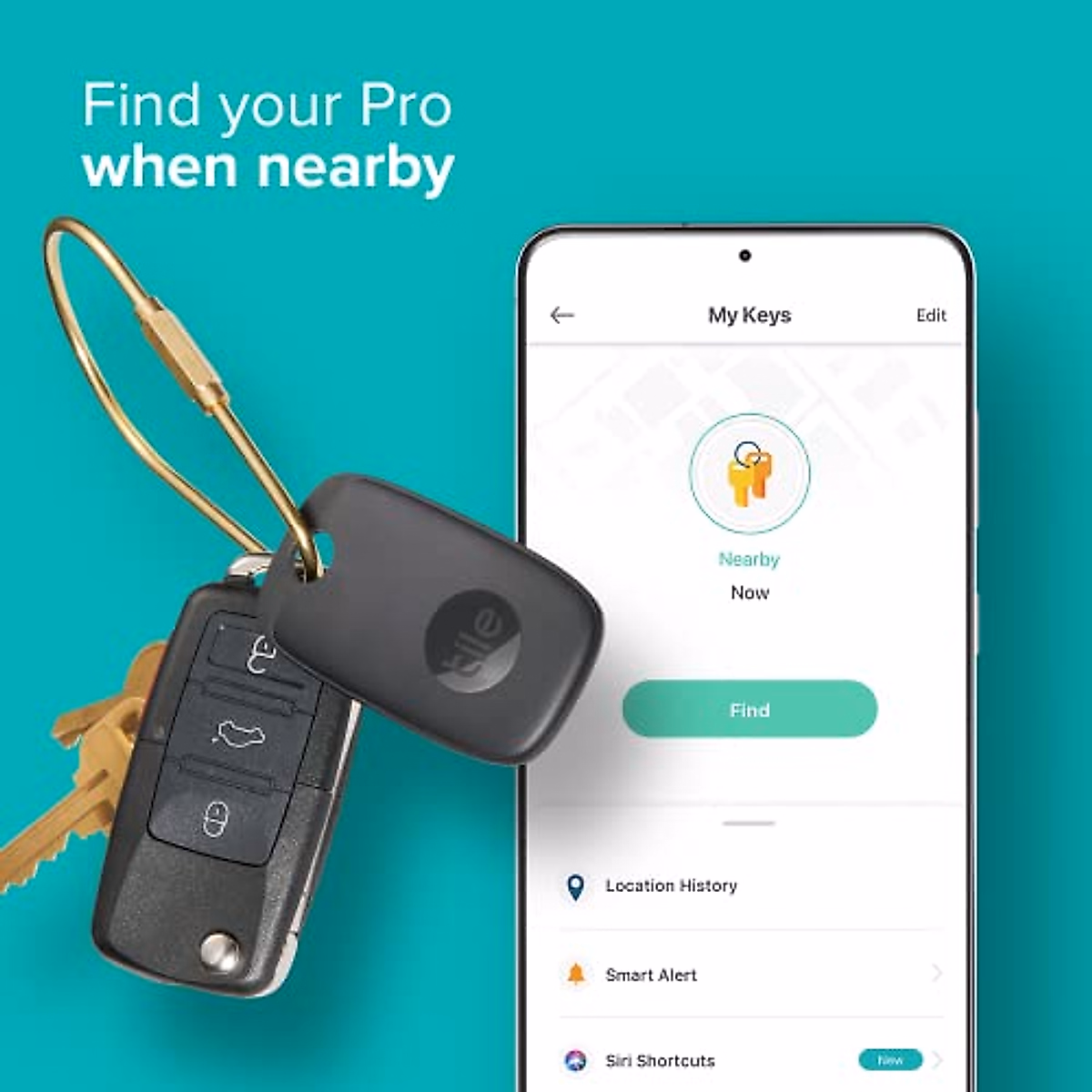 Tile Pro 1-Pack. Powerful Bluetooth Tracker, Keys Finder and Item Locator for Keys, Bags, and More; Up to 400 ft Range. Water-Resistant. Phone Finder. iOS and Android Compatible.
