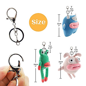 Furvana 5 Inch Lovely Monster Animal Stuffed Doll Plush Toy Keychain Key Holder Bag Pendant, Carnival Prizes for Kids, Valentine Gifts Toys
