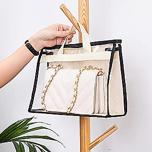 SZXFMY 8 Pack Handbag Storage Organizer Dust Bags Transparent Hanging Purse Organizer Wallet Storage Bag for Hanging Closet with Handle and Zipper Handbag