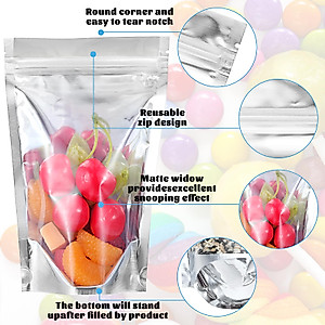 200 PCS Candy Bags, Sealable Heavy Duty Clear Mylar Food Storage Bags, Container Sets, Plastic Zipper Food Coffee Candy Storage, Refoldable Bags And Heat Sealable Food Storage (5" x 8")