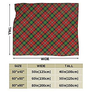 Throw Blanket Scottish Tartan Boyd Plaid Ultra Soft Lightweight Bed Blanket Quilt Durable Home Decor Fleece Blanket Sofa Blanket Luxurious Carpet for Men Women Kids 50"x40"