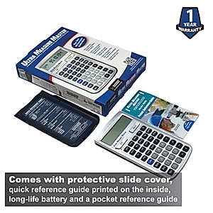 Calculated Industries 8025 Ultra Measure Master Professional Grade U.S. Standard to Metric Conversion Calculator Tool for Engineers, Architects, Builders, Scientists and Students | 60+ Units Built-in, Silver
