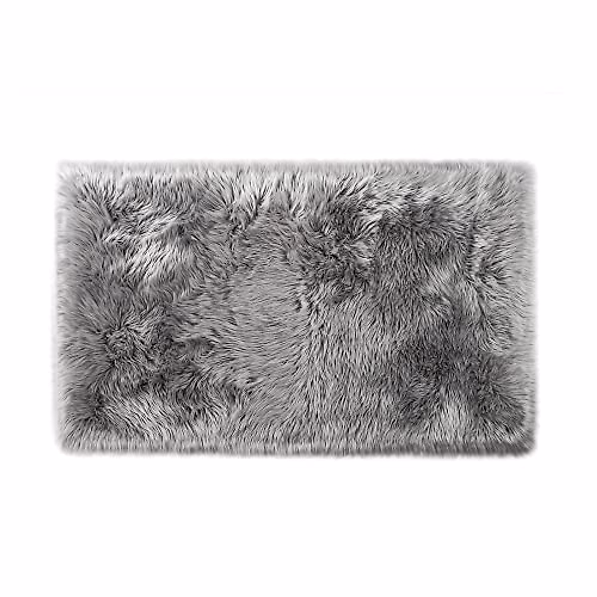 Rainlin Ultra Soft Fluffy Faux Fur Area Rugs for Bedroom Living Room Grey Fuzzy Washable Home Decor Carpets Luxury Plush Shag Rectangular Rugs,3x5 Feet