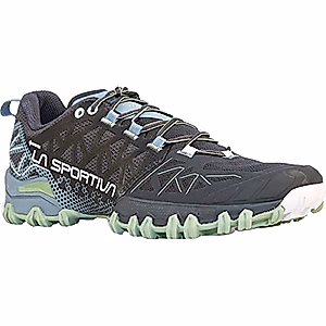 La Sportiva Womens Bushido II GTX Trail Running Shoes, Carbon/Mist, 9.5