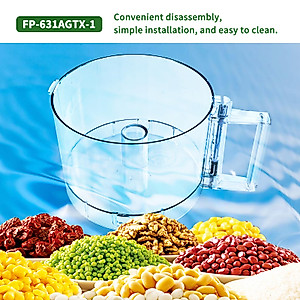 7-Cup Food Processor Work Bowl Compatible with Cuisinart DLC-10 Series,FP-631AGTX-1,NOTE:This bowl features 2 tabs on the top rim of the workbowl