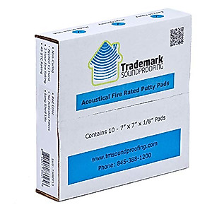 TMS Sound and Fire Barrier Acoustical Putty Pads - Moldable Firestop for Electrical Boxes Wall Openings Outlet Putty Pad - Box of 10