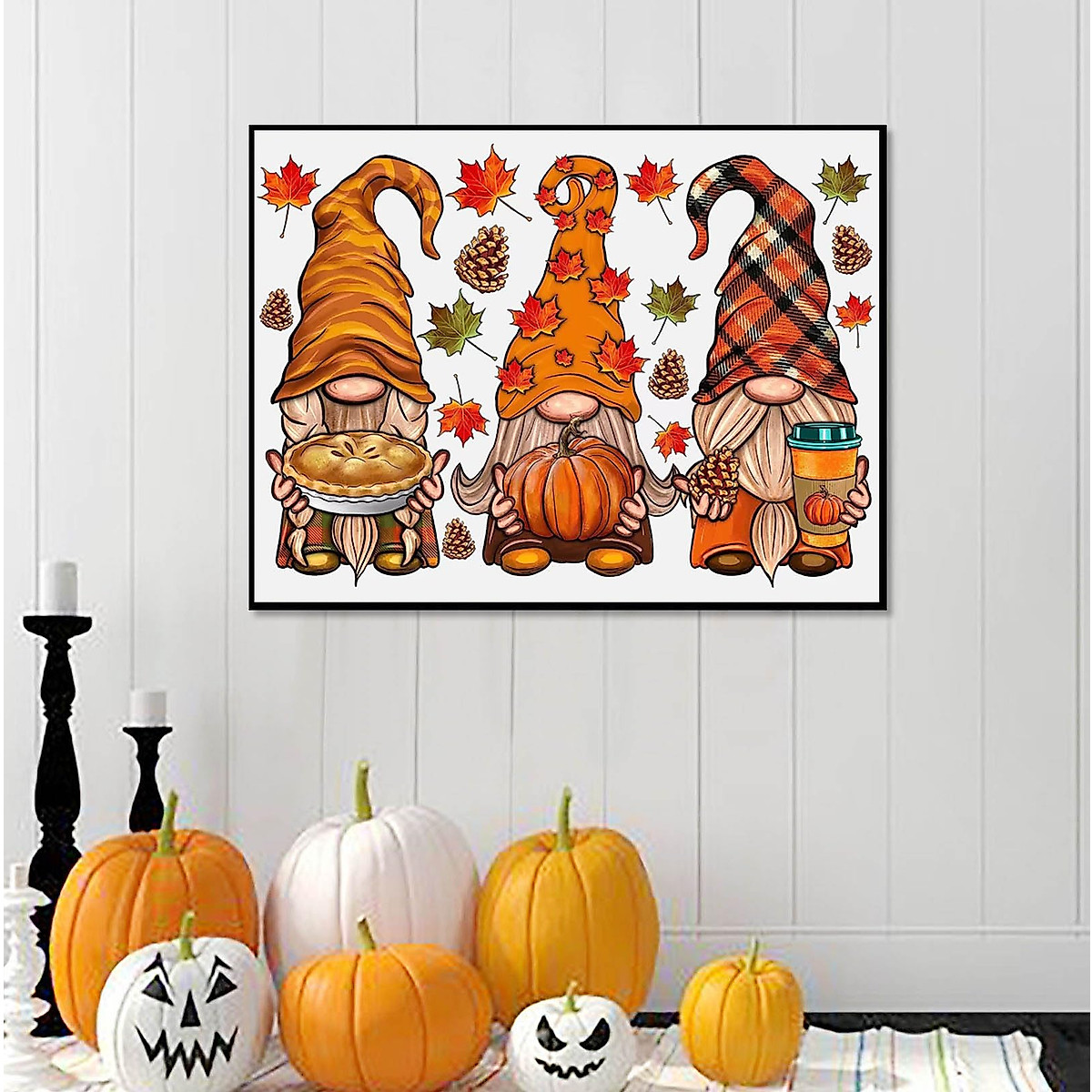 Cirmgete Fall Diamond Painting Kit,5D Diamond Art Kits for Thanksgiving Adults Full Round Drill,Paint by Diamonds Round for Wall Decor Gift