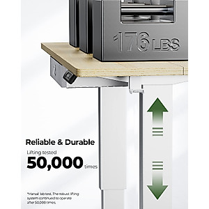 Marsail Standing Desk with Drawer, 48x24 Inch Adjustable Height Standing Desk, Electric Stand up Desk, Sit Stand Home Office Desk, Ergonomic Workstation for Home Office Computer Gaming Desk Maple