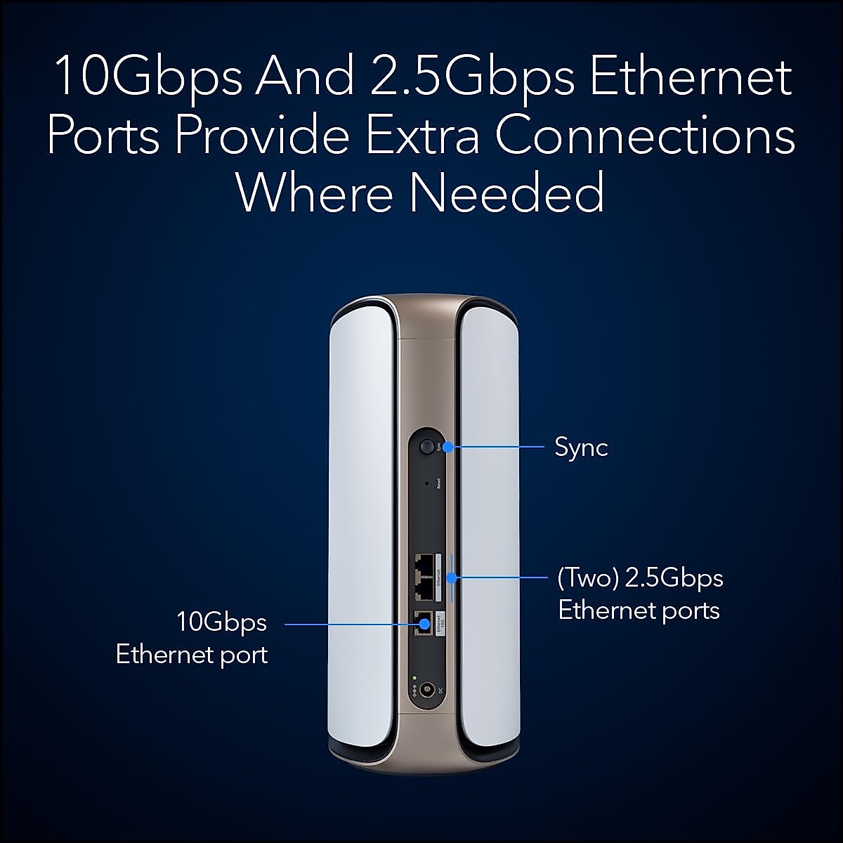 NETGEAR Orbi 970 Series (RBE970) Quad-Band WiFi 7 Mesh Add-on Satellite - Works with Existing 970 Series Mesh System or Router, Security Features, Covers up to 3,300 sq. ft., BE27000 802.11be