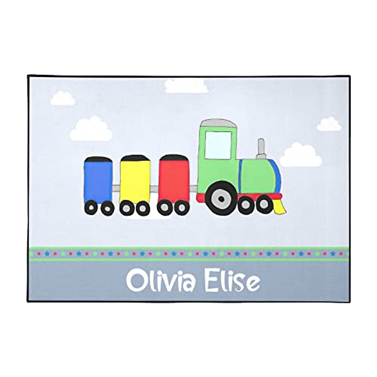 Transport Vehical Train Personalized Polyester Fiber Non-Slip Home Decor Carpets,Custom Area Rug Carpet Floor Mat for Bedroom Living Room Home Playroom Size 5.2'x7.5'