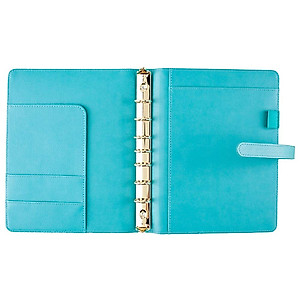 AT-A-GLANCE, Undated, 5-1/2" x 8-1/2", Desk Size, 7-Ring, Faux Leather Fashion, Teal (DR1118-040-42)