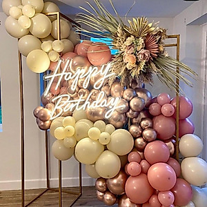 Pink Balloon Garland Arch Kit, 120Pcs Sakura Pink Beige Metallic Rose Gold Latex Balloons for Girls Baby Shower Wedding Birthday Graduation Anniversary Bachelorette Party Decorations