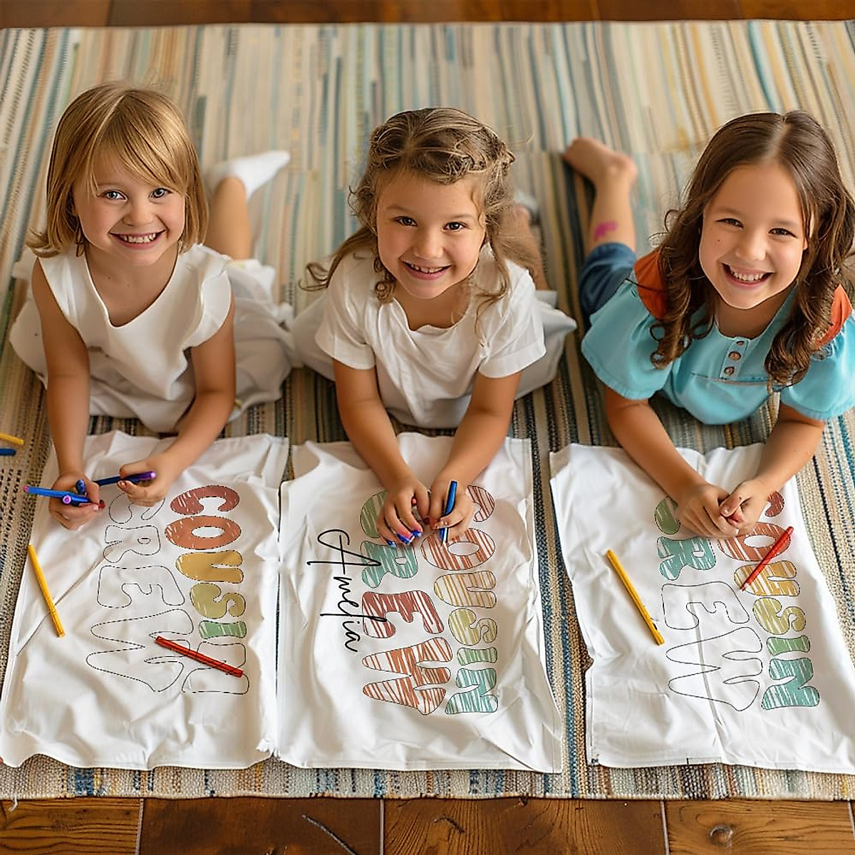 Getname Necklace Custom Name Cousin Crew Pillowcase Rainbow Letter Cousin Crew Pillow Case Personalized Cousin Crew Pillow Covers 16x20 20x26 20x30 20x36 Cousin Crew Throw Pillow Cover for Boys Girls