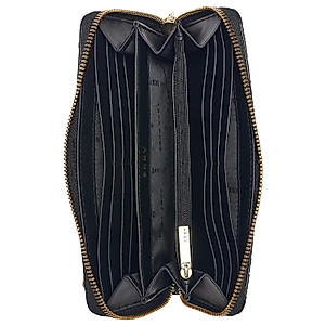 DKNY Sally Leather Zip Around Wallet on a Chain - Black