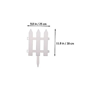 JEWEDECO 5 Sets The Fence Courtyard Fence Picket Fence Fencing No Dig Fence Garden Fence Panel Garden Edging Wood Decorative Fence Panels Picket Garden Fence Fold Plastic Small Fence White