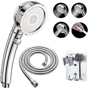 Handheld Shower Heads with Hose and Holder, High Pressure Shower Head with 3 Spray Settings and On/Off Switch Detachable Shower - (3-kit)