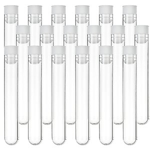 DIRBUY 250Pcs Test Tubes with Caps, 16x100mm Plastic Test Tubes with Caps for Scientific Experiments, Bath Salts, Candy Storage, Party Favors, Halloween