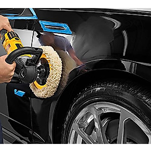 Woolous 7 inch Wool Buffing Pad- Pure Wool polishing Pad Bonnet with Hook and Loop for Car Motorcycle - Furniture Buffer Polisher Sanding