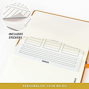 JOYEUX Lined Journal Notebook, 160 Pages Hardcover Journal for Writing, Medium 5.7 inches x 8 inches Notebooks - 100 Gsm Thick A5 Paper (Orange)