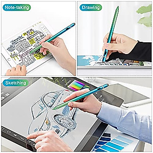 Stylus Pen for Touch Screens, Active Digital Pens Rechargeable 1.5mm Fine Tips Smart Pencil Compatible with iPad iPhone and Most Tablet with Glove by OOCLCURFUL (Blue+Light Green)