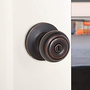 Amazon Basics Bedroom/Bathroom Door Knob With Lock, Classic, Oil Rubbed Bronze