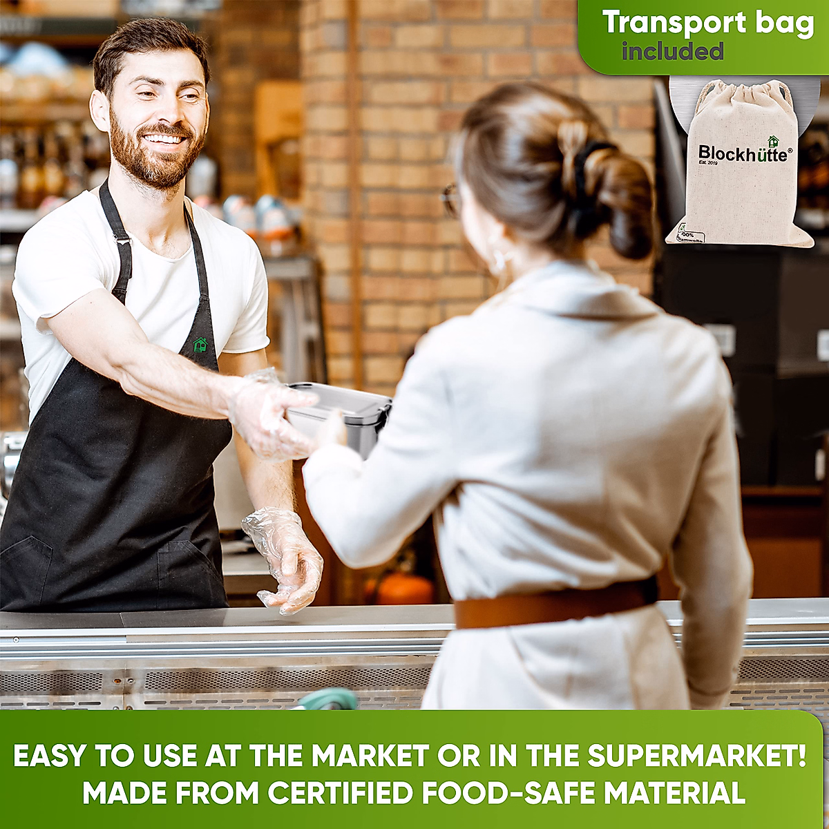 Blockhütte Stainless Steel Lunch Box for Adults I 40oz I with free Sealing I Metal Bento Box with 3 Compartments, Leak-Proof Lunch Container, Metal Food Storage for Travel, Work, Eco-Friendly