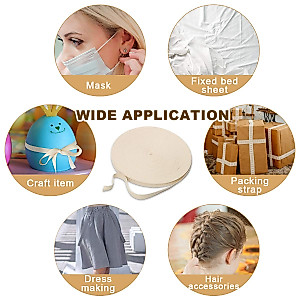 Coitak Cotton Twill Ribbon, 54.7 Yards Binding Ribbon Webbing Tape Trimming for Packing Garment Accessories Handmade DIY