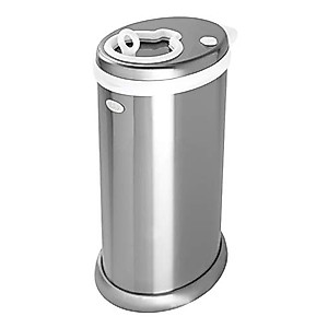 Ubbi Steel Odor Locking, No Special Bag Required, Money Saving, Awards-Winning, Modern Design Registry Must-Have Diaper Pail, Chrome