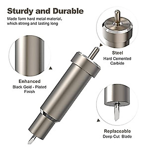 Premium Fine Point Cut Housing + Replacement Fine point Blade Compatible with Cricut Explore Air2/ Air3/ Cricut Maker/Maker 3 , Cut Thin to Medium Thickness Materials, Original Version(2 Blades) (Gold)