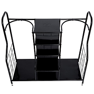 Morvat Golf Organizer Extra Large Double Metal Black Stand Perfect Way to Store & Organize Your Golfing Bags, Clubs, Balls, Gadgets, Accessories & Equipment in Shed, Basement, and Garage