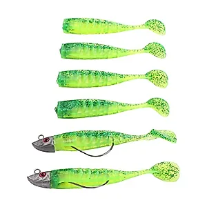 Velaurs Silicone Fishing Bait, Artificial Fishing Bait Feel Comfortable for Saltwater for Freshwater for Anglers(Oil Green)