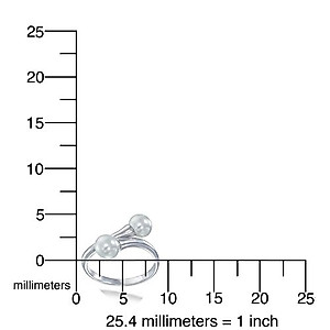 VIR JEWELS Glass Pearl Fashion Ring in .925 Sterling Silver with Rhodium Plating Size 8