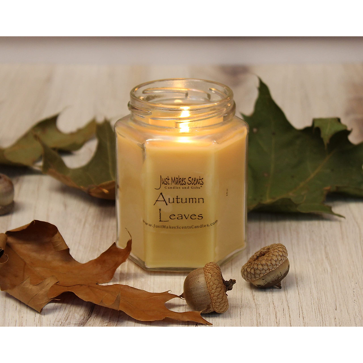Autumn Leaves Scented Blended Soy Candle by Just Makes Scents