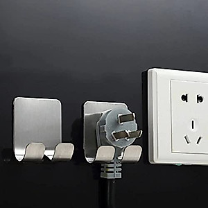 Set of 3 New Self-Adhesive Practical Stainless Steel Hook Storage Wall Door Mobile Phone Holder Hook for Wall Hook Suspension Bracket Household