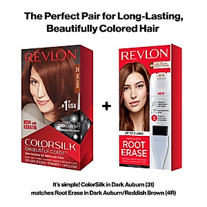 Revlon Permanent Hair Color, Permanent Hair Dye, Colorsilk with 100% Gray Coverage, Ammonia-Free, Keratin and Amino Acids, 31 Dark Auburn, 4.4 Oz (Pack of 1)