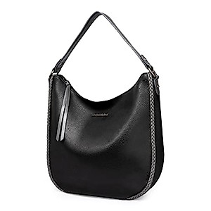 Montana West Hobo Bags for women Soft Vagen Leather Stylish Shoulder Bucket Purses and Handbags,MWC-094BK