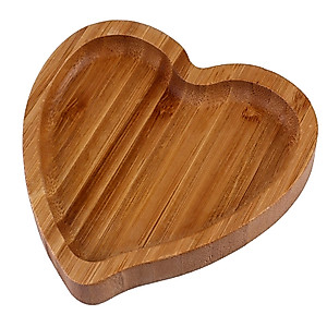 Heart Shaped Wooden Jewelry Tray Plate Rustic Farmhouse Cookie Serving Tray Valentines Home Table Wooden Cheese Plate Decoration Appetizer Plates
