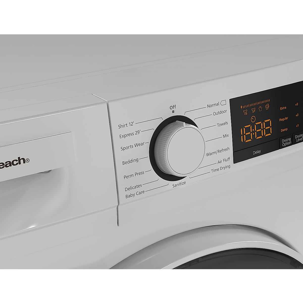 Hamilton Beach Electric Fullsize Ventless Laundry Clothes Dryer, 4 cu. ft. Capacity, with Stainless Steel Tub, Easy Control, 4 Automatic Drying Modes, Apartments, Houses, 24-Inch Width, White