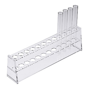 uxcell Acrylic Test Tube Holder Lab Stand Rack 12 Wells for 10ml Centrifuge Tubes Clear